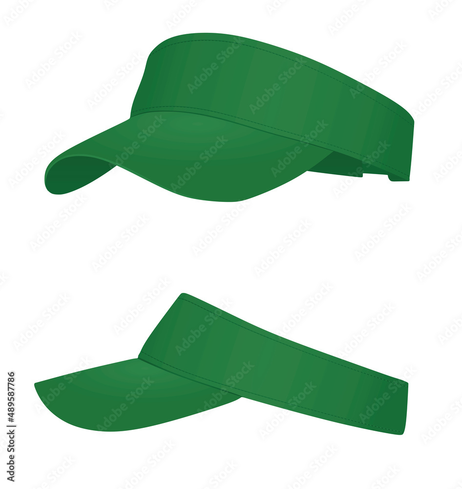 Green visor cap. vector illustration Stock Vector | Adobe Stock