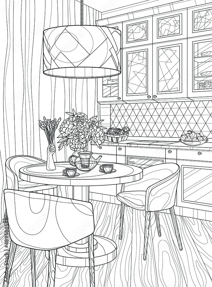 Dining Room Coloring Pages