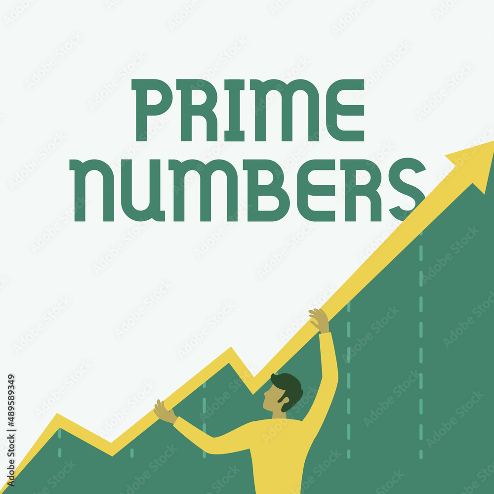 Conceptual caption Prime Numbers. Business idea a positive integer ...
