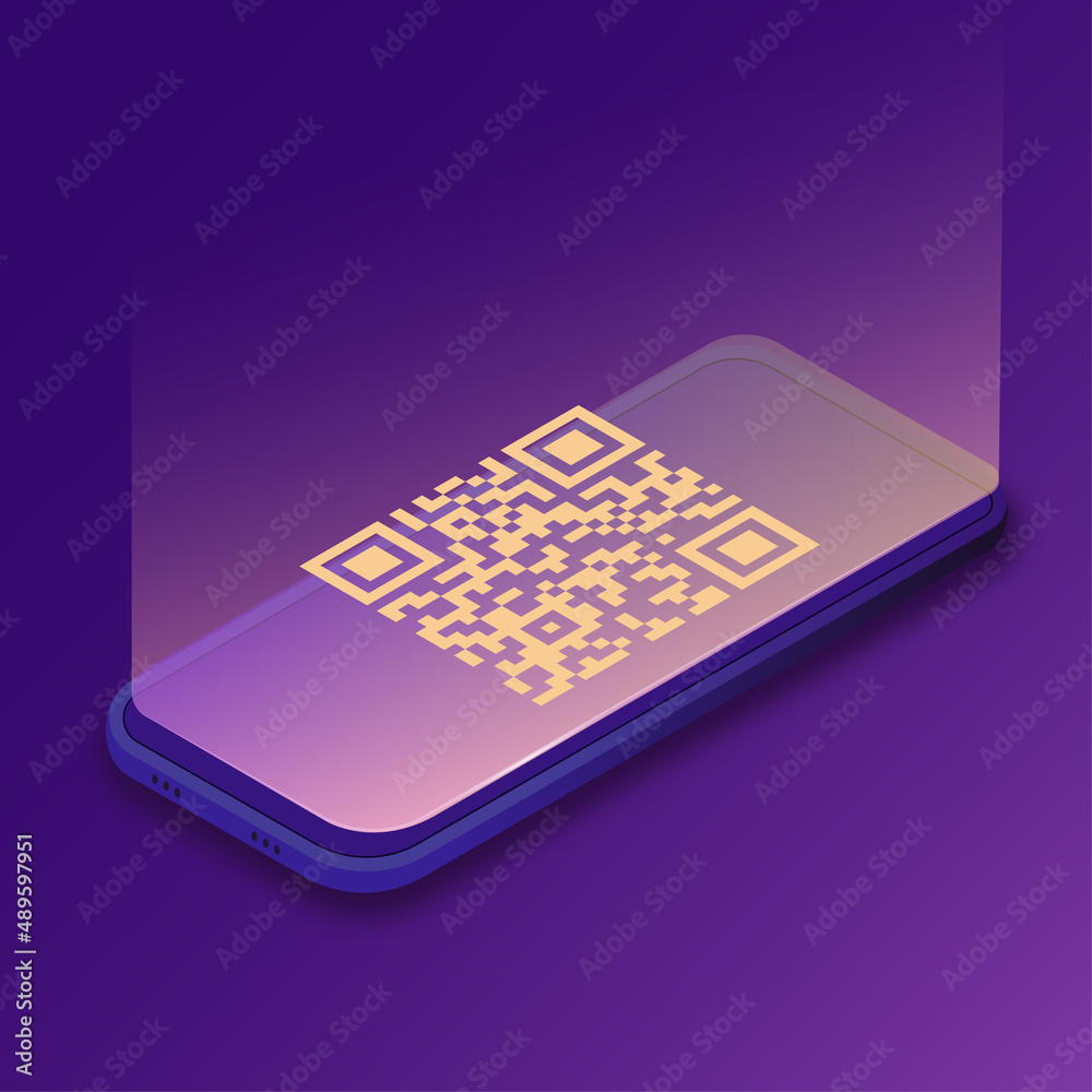 QR code for payment. QR code verification service. Vector illustration ...