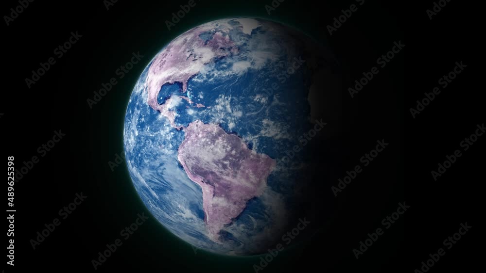 Rotating Earth in dark Background , Loop 3d animation of earth planet ...