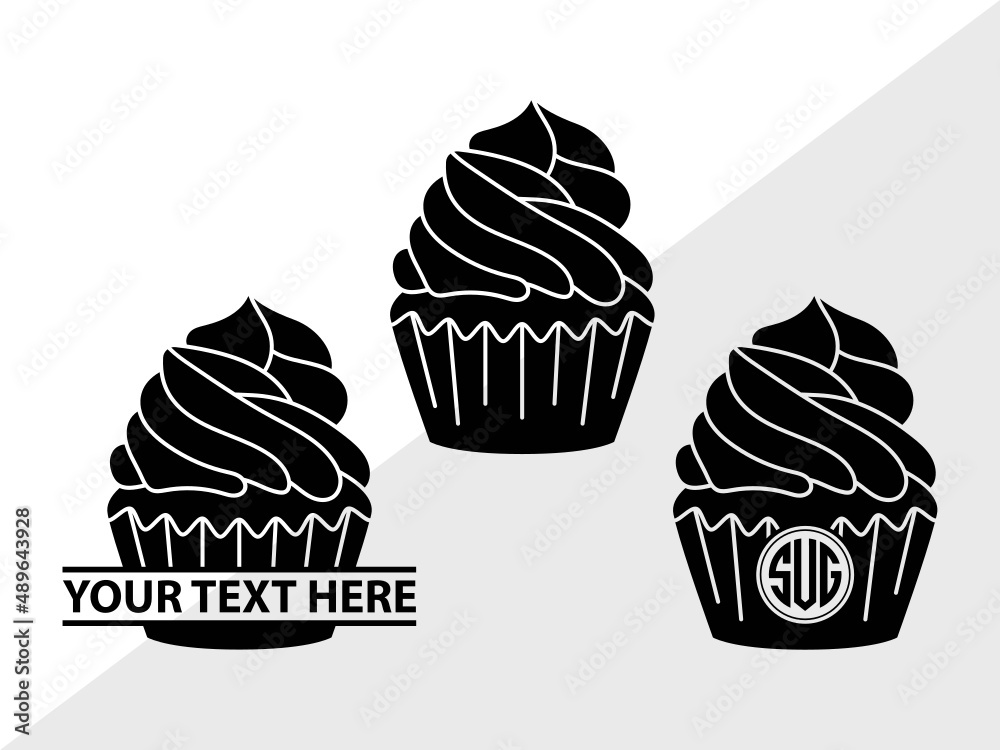 Cupcake Monogram SVG | Sweet Cupcake Svg | Food Svg | Baking Svg ...