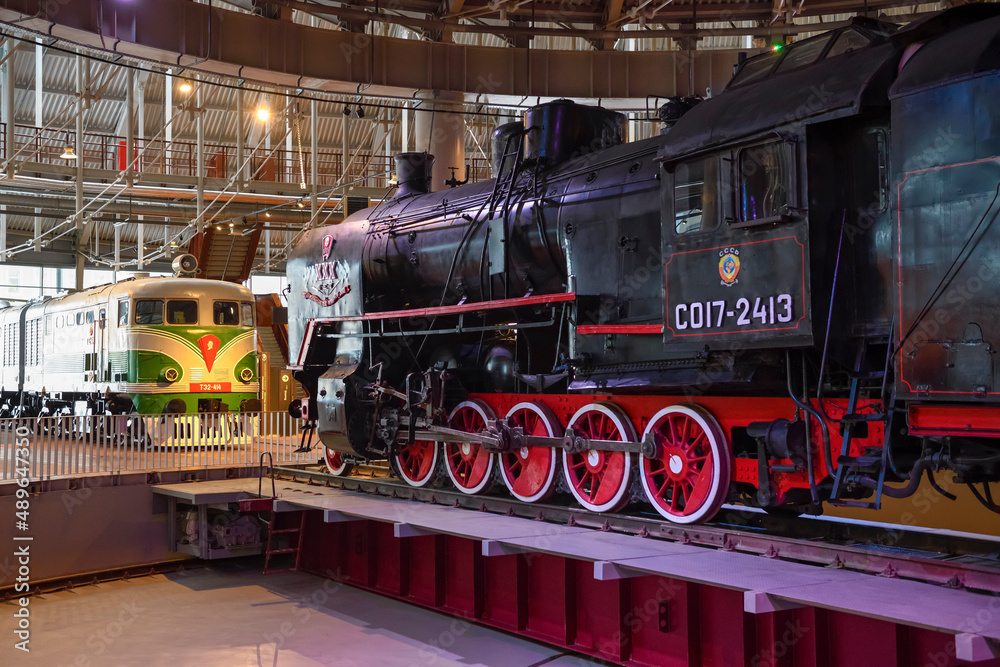 SAINT PETERSBURG, RUSSIA - JANUARY 12, 2022: Soviet mainline freight ...