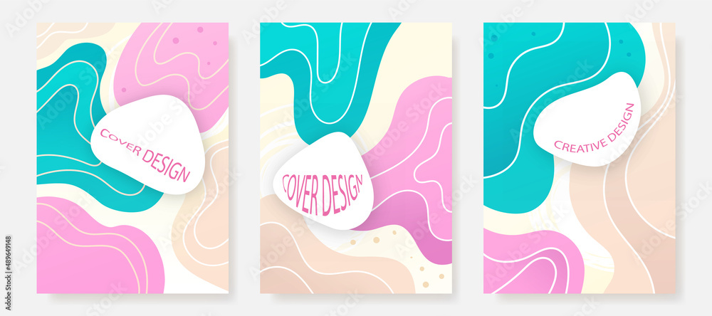 Abstract Cover page Templates Background natural free forms graphic ...