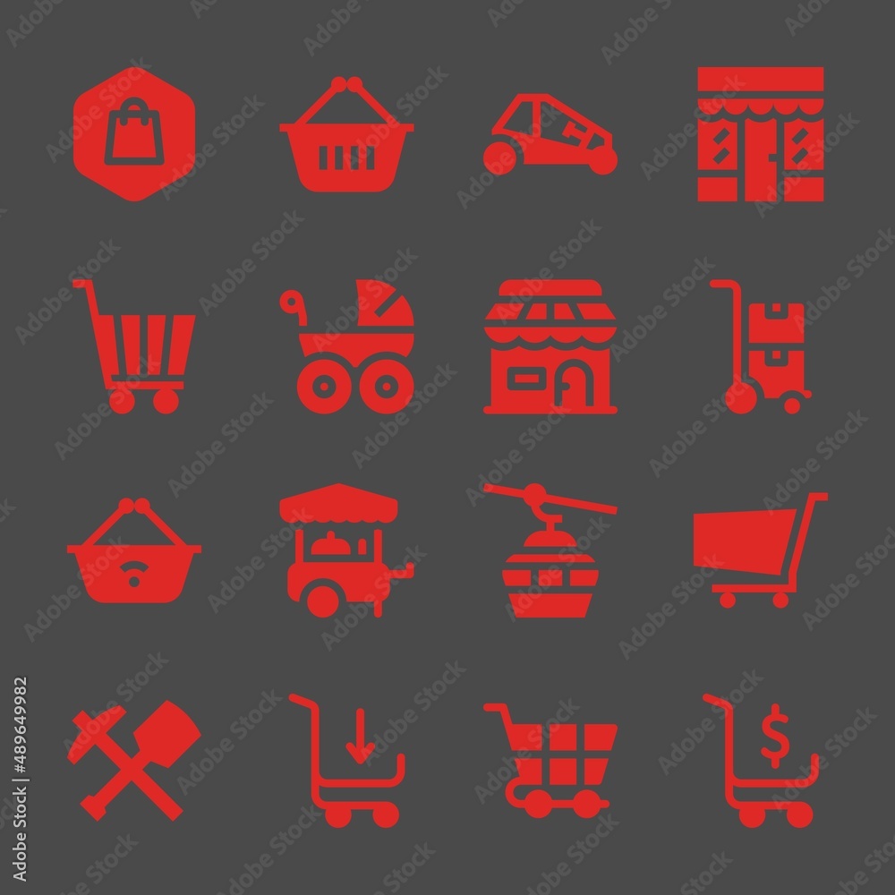 trolley web icons. Shopping and Shopping basket, Grocery and Trolley ...