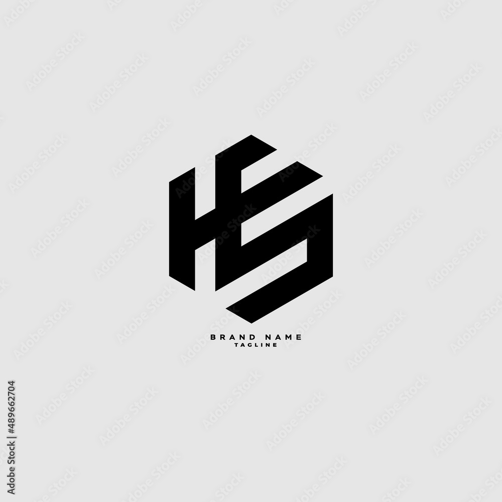 Logo Initial HES,HSE,ESH,EHS,SEH,SHE letters Template. Hexagon shape ...