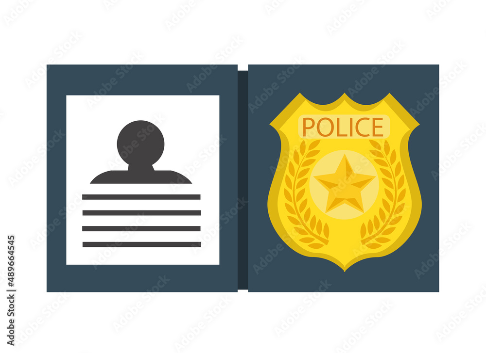 Cartoon gold police badge vector Stock Vector | Adobe Stock