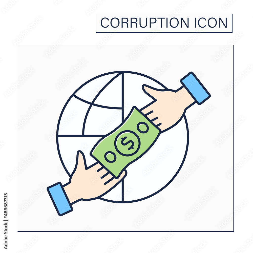 Grand corruption color icon. Corruption occurring at highest levels of ...