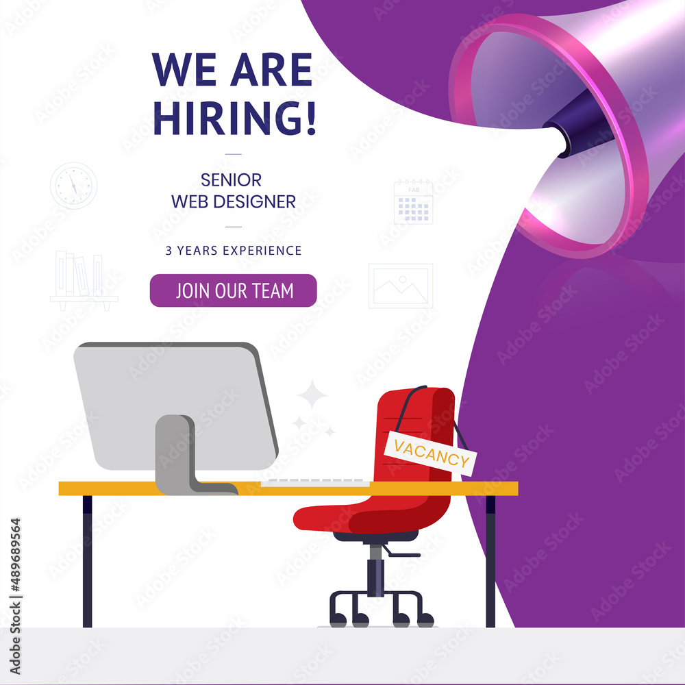 we are hiring and Job vacancy background illustration Stock Vector ...