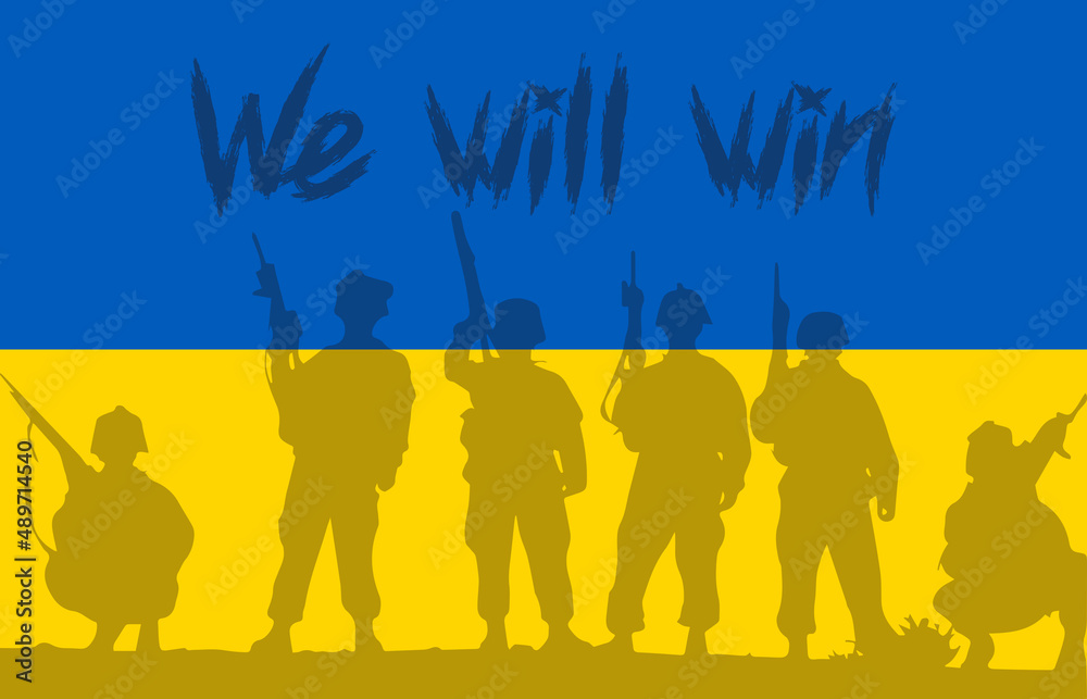 We will win, Ukraine flag. Russia vs Ukraine. War between Russia and ...