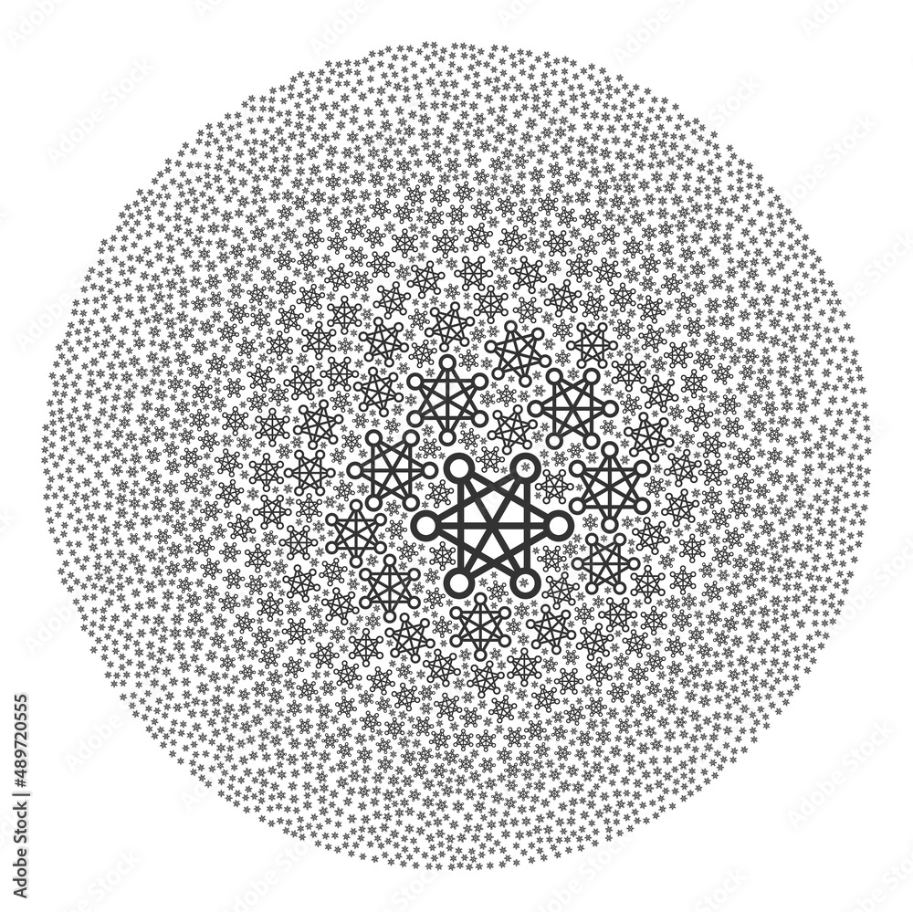 Star network symbols are grouped into bubble collection. Star network ...