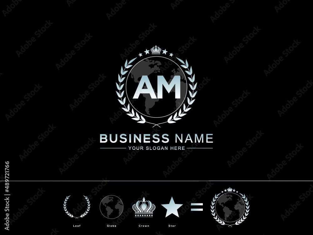 Vetor de Alphabet AM Logo, Creative Am Initial Letter Vector Logo ...