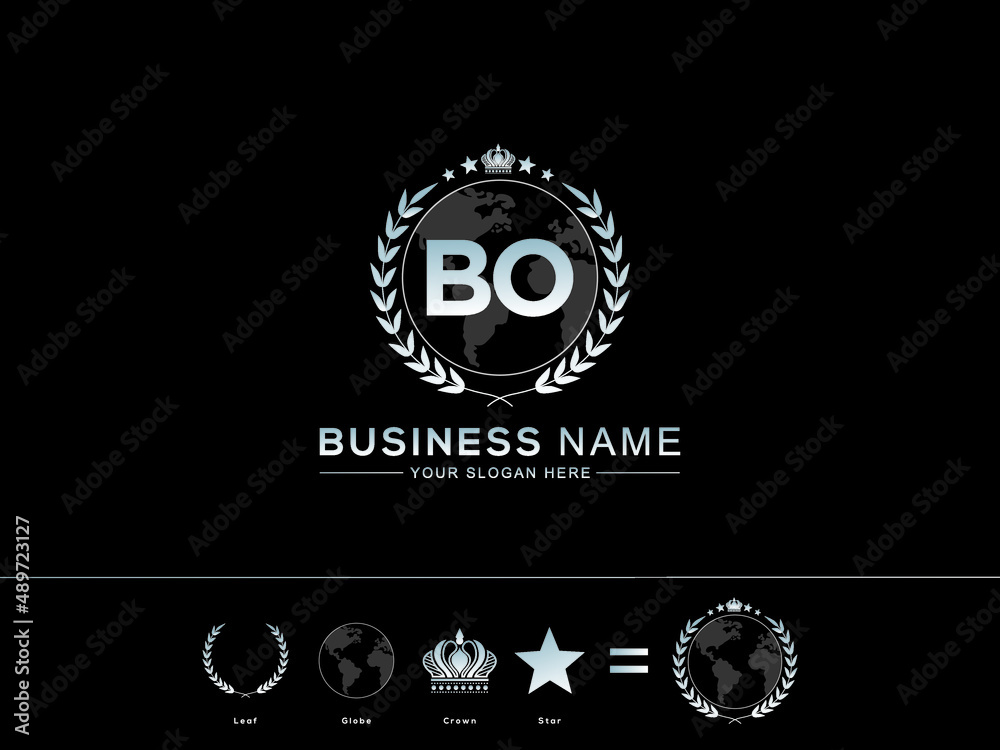 Initial BO letter Logo, bo creative two letters logo with circle Leaf ...