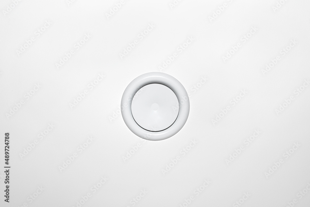 Domestic mechanical ventilation with heat recovery, a visible blowing ...