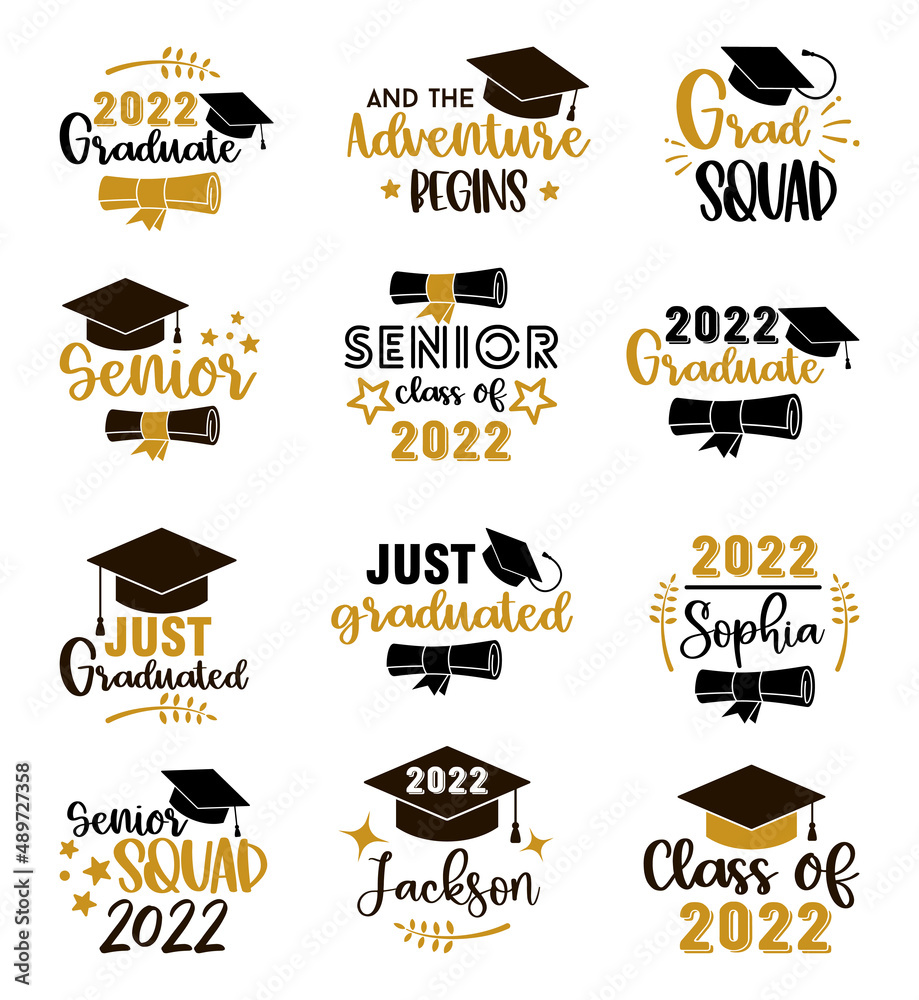 Graduation congratulations at school, university or college . Trendy ...