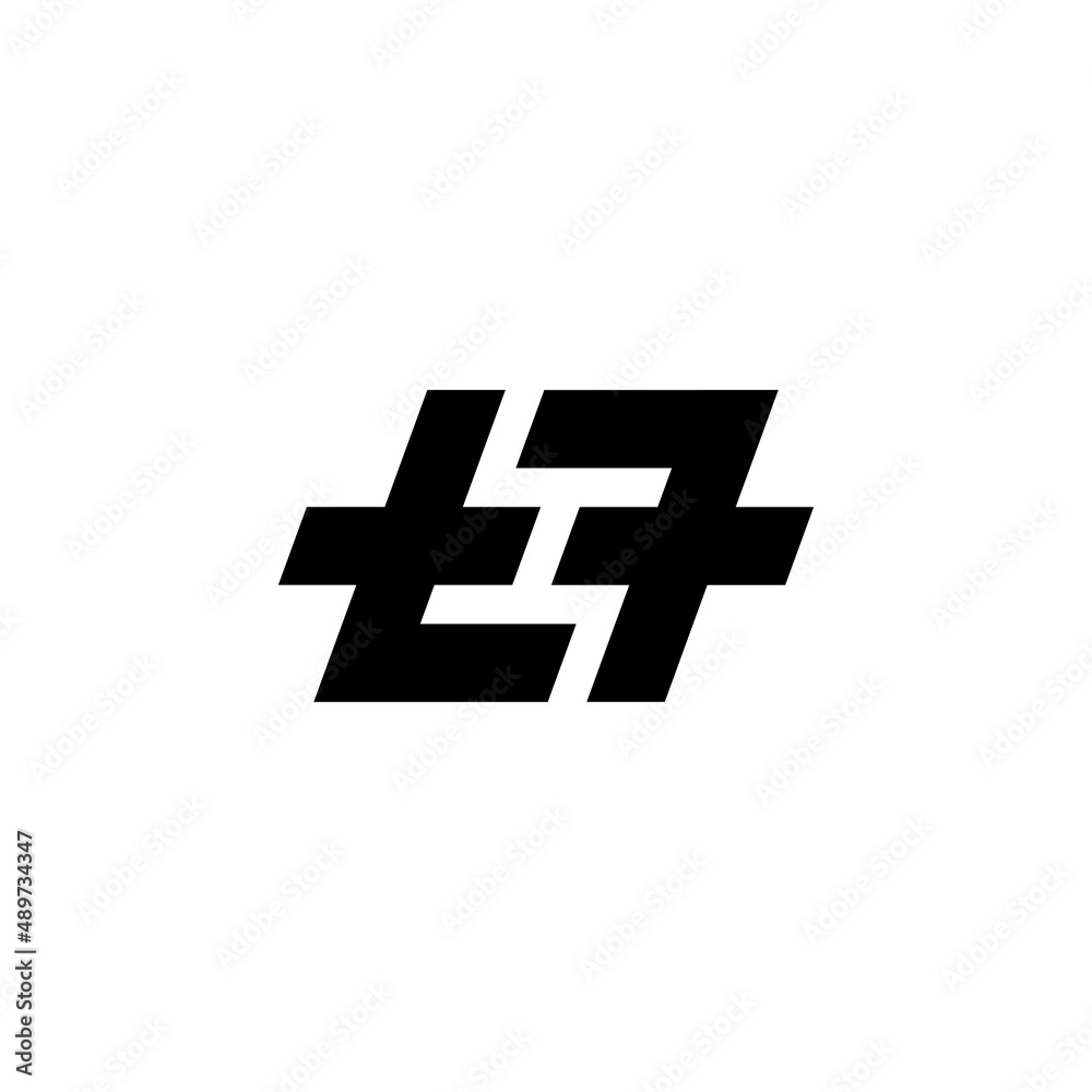 Dynamic logotype with letter T and number 7. T7 - logo, design element ...