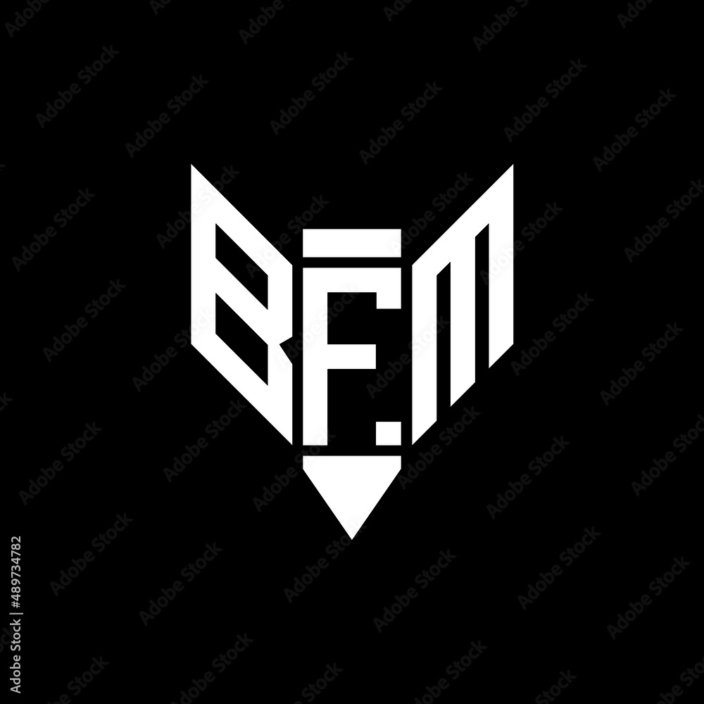 BFM letter logo design on black background.BFM creative initials letter ...