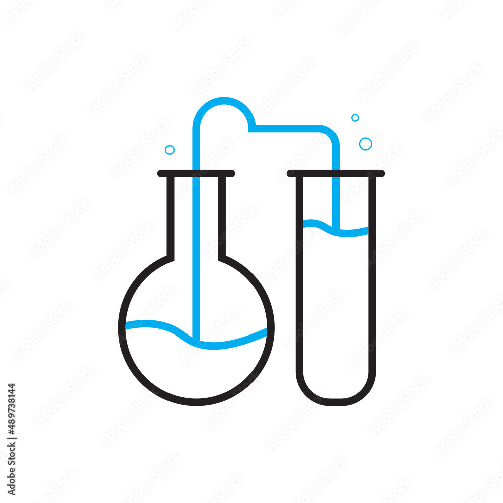 Test tube symbol. Chemical glass symbol. Chemistry and science symbol ...