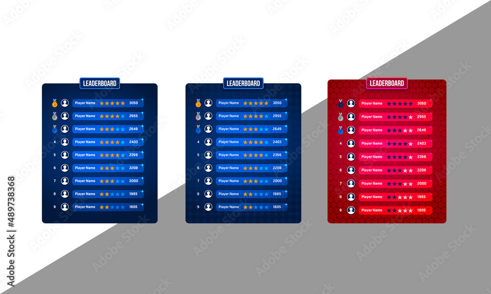 Game leaderboard pack with abstract background Stock Vector | Adobe Stock