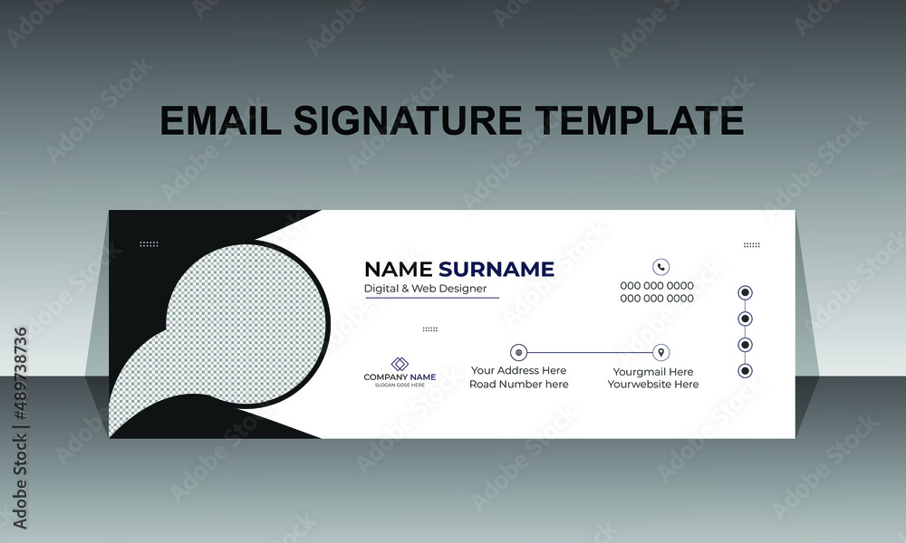 Corporate Business Email Signature Design Vector Template Layout for ...