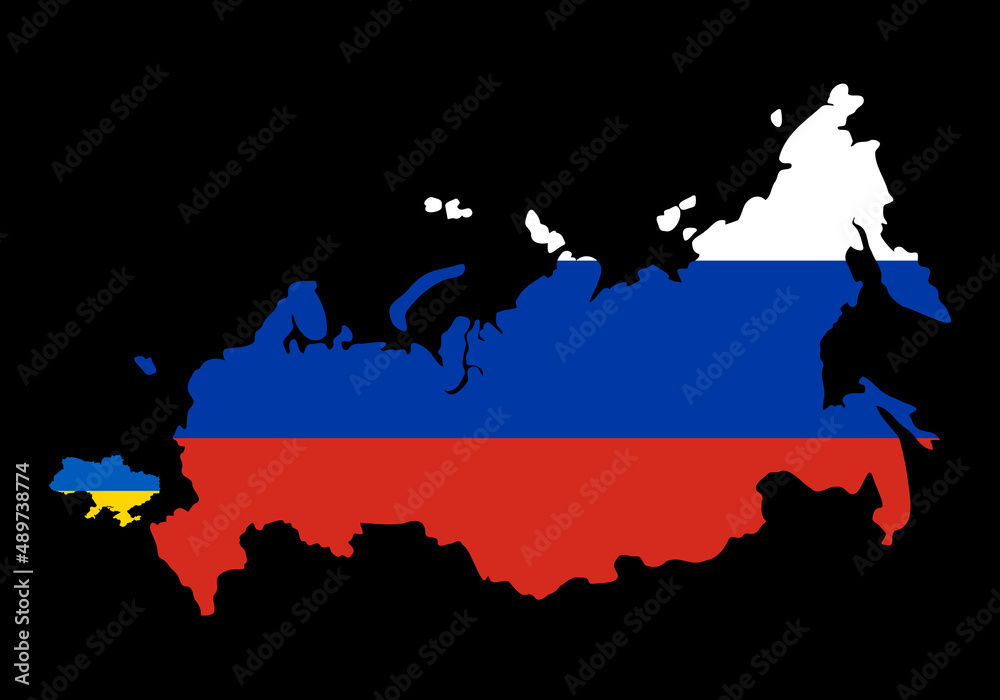Big Russia versus small Ukraine. Compare sizes of countries map on ...