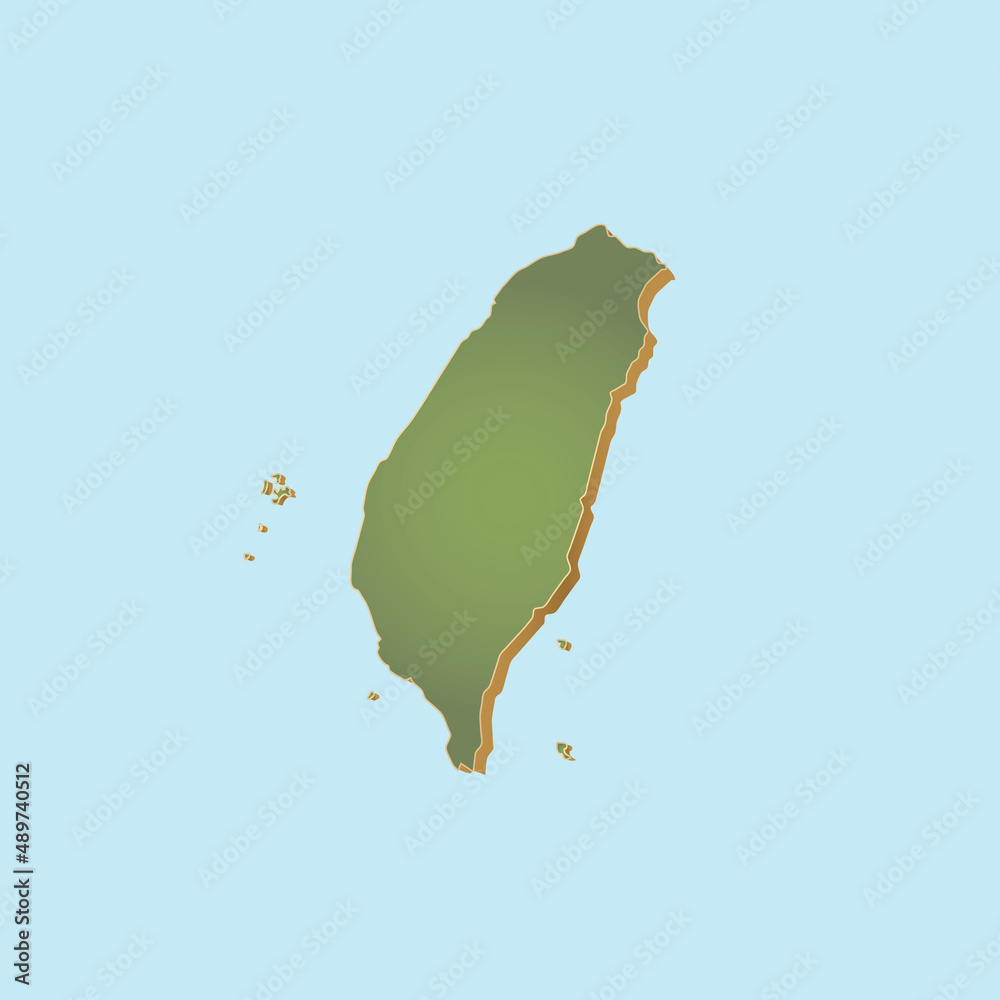 Taiwan map. Republic of China national borders. Taiwanese nation. Stock ...