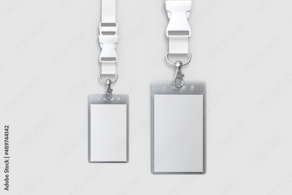 Realistic Blank Identity Card ,Badge Biometric Card isolated on white ...