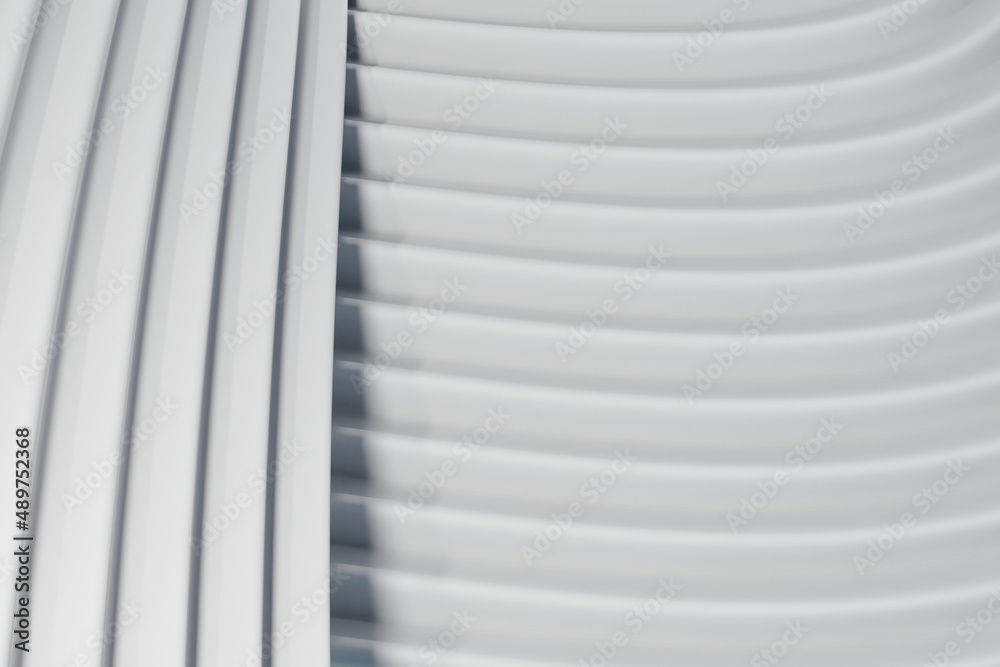 White uniformitarian abstract architectural pattern. Wavy technology ...