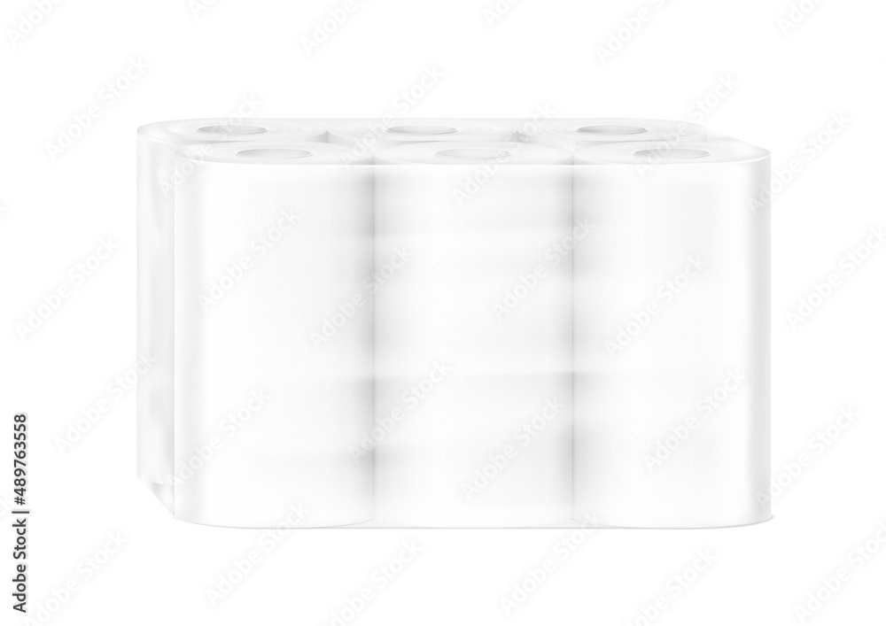 Set of wrap paper roll mockup. Vector illustration isolated on white ...