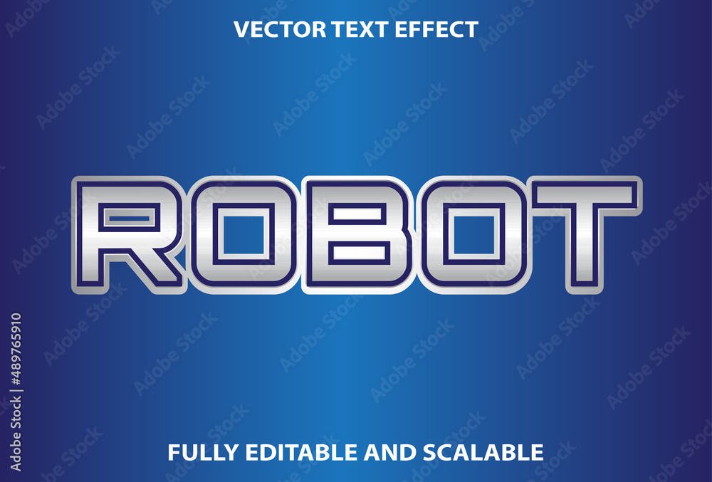 robot text effect editable blue background. Stock Vector | Adobe Stock