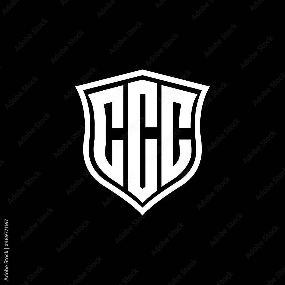 Vetor do Stock: CCC letter logo design with black background in ...