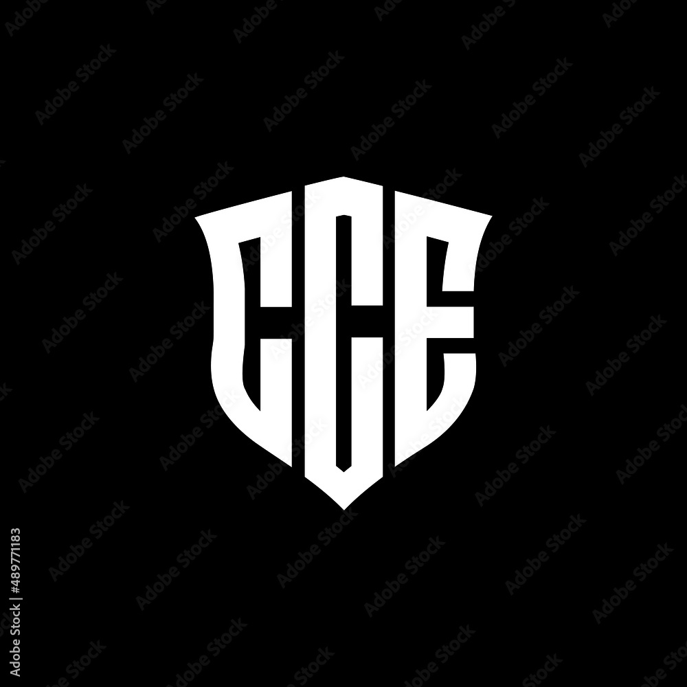 CCE letter logo design with black background in illustrator, vector ...