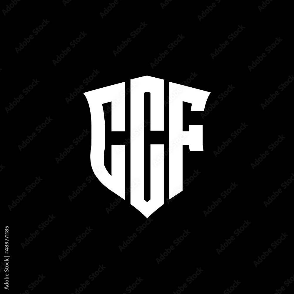 Vecteur Stock CCF letter logo design with black background in ...