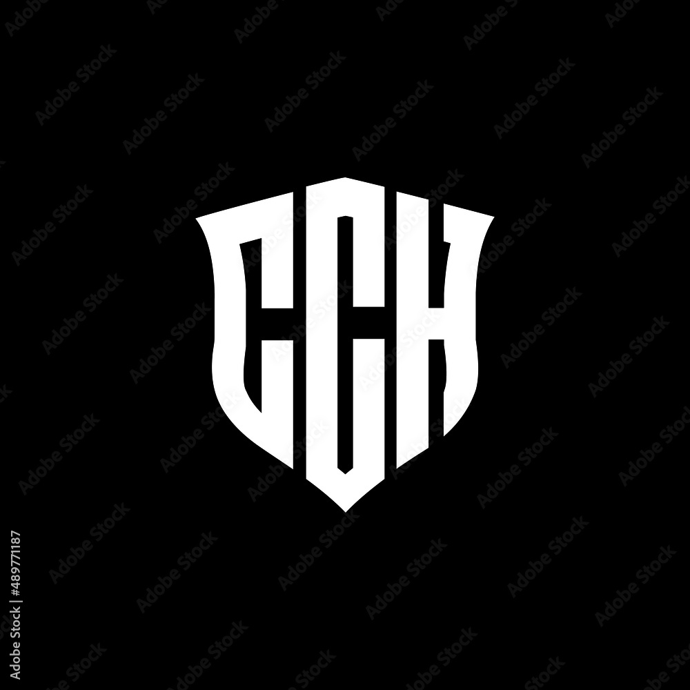 CCH letter logo design with black background in illustrator, vector ...
