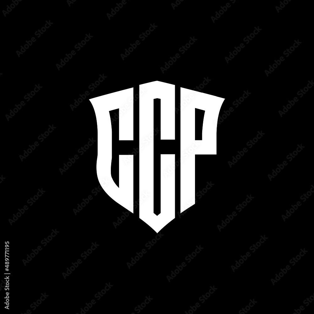 Vetor do Stock: CCP letter logo design with black background in ...