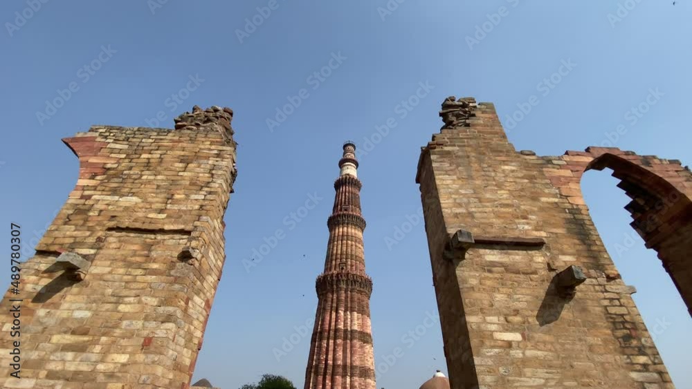 Ultra wide shot of Qutub Minar, also spelled as Qutab Minar, or Qutb ...