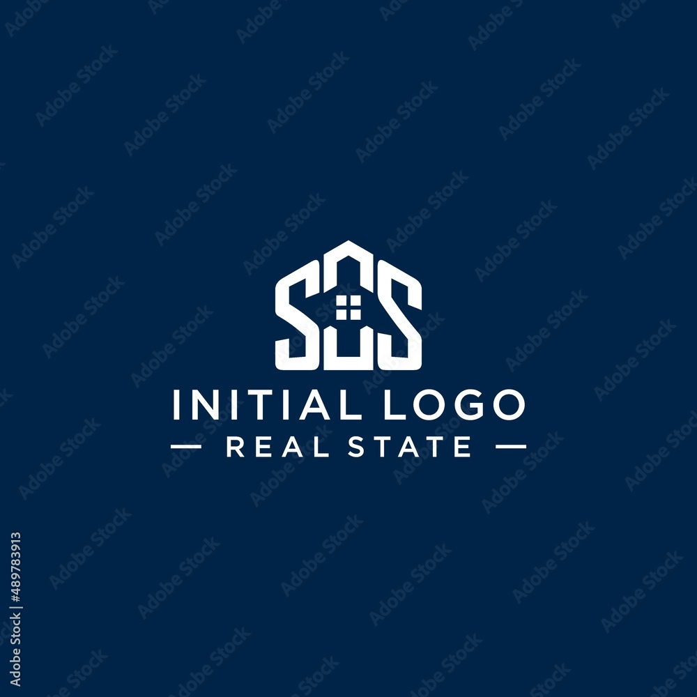 Initial letter SS monogram logo with abstract house shape, simple and ...