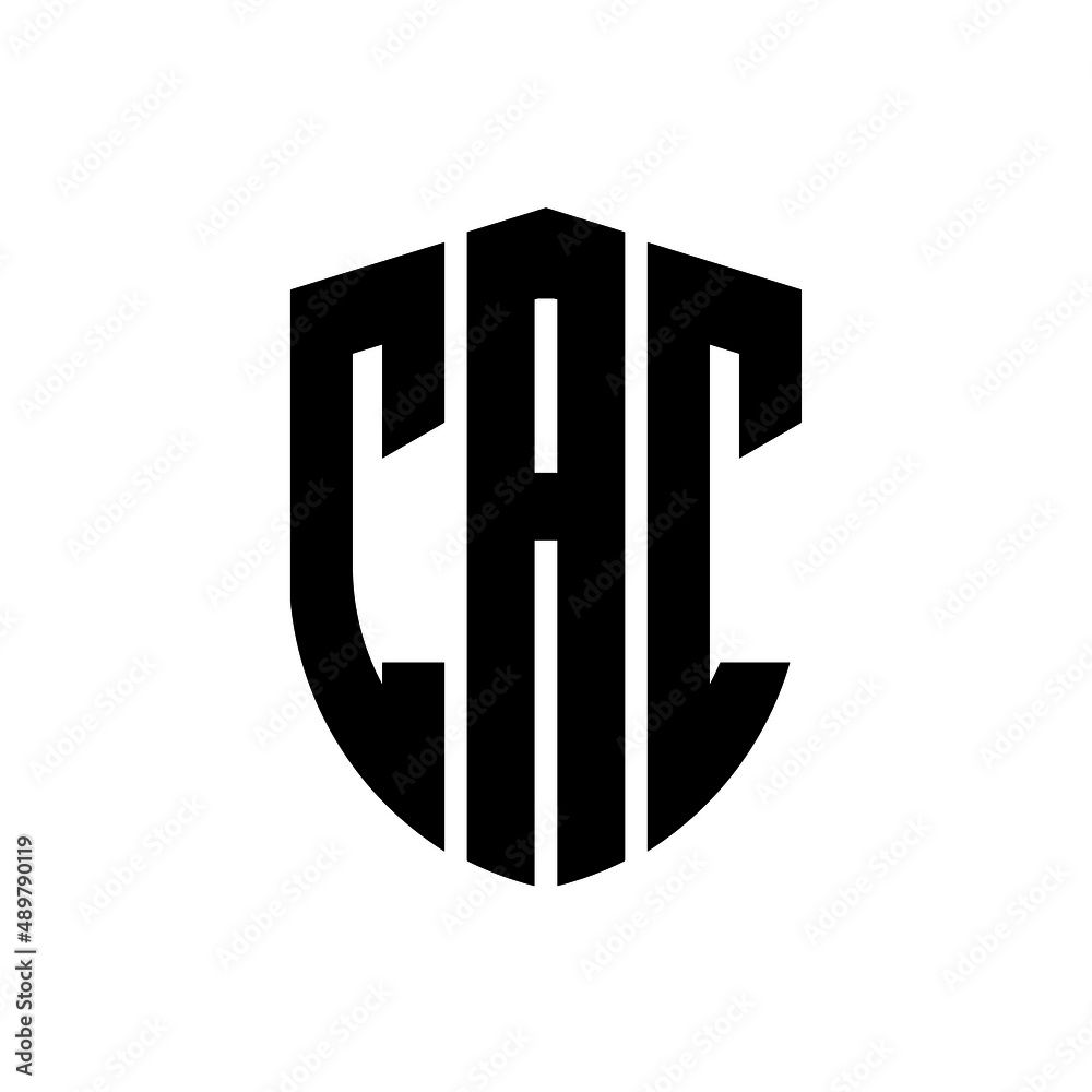 CAC letter logo design. CAC modern letter logo with black background ...