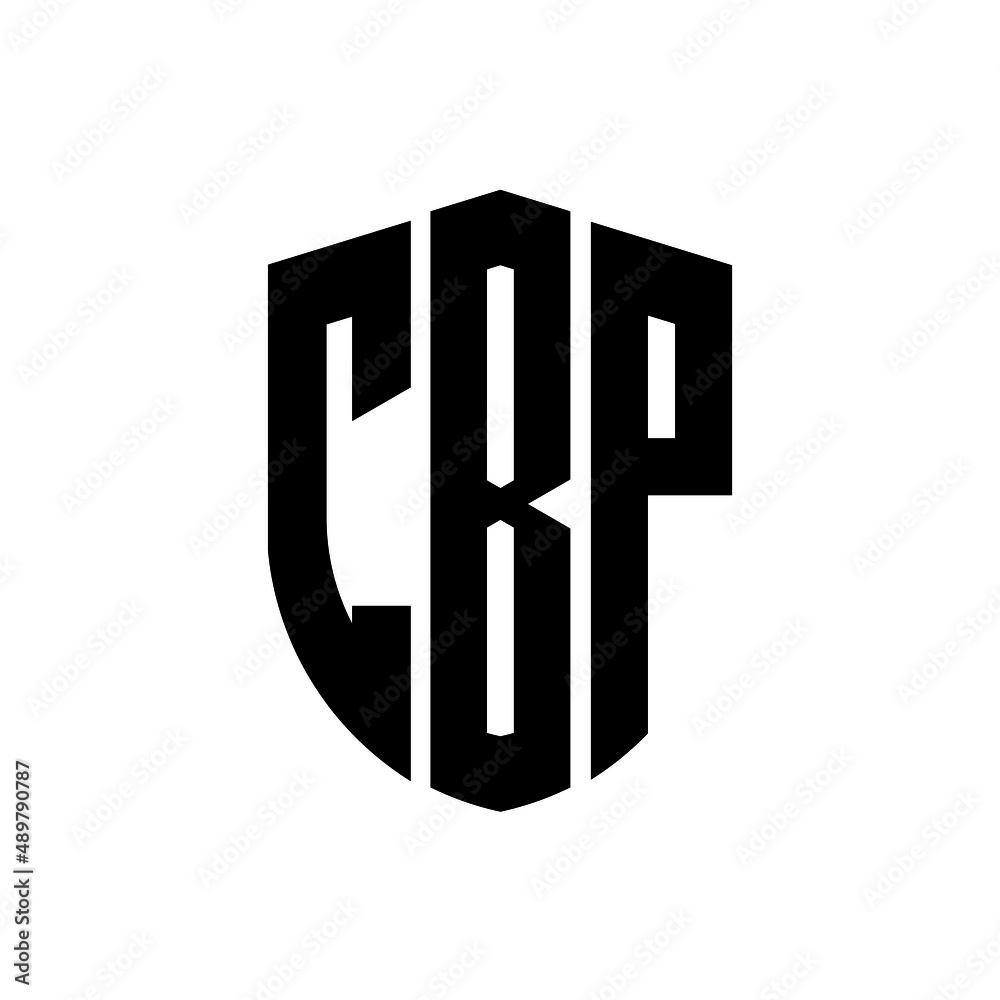 CBP letter logo design. CBP modern letter logo with black background ...