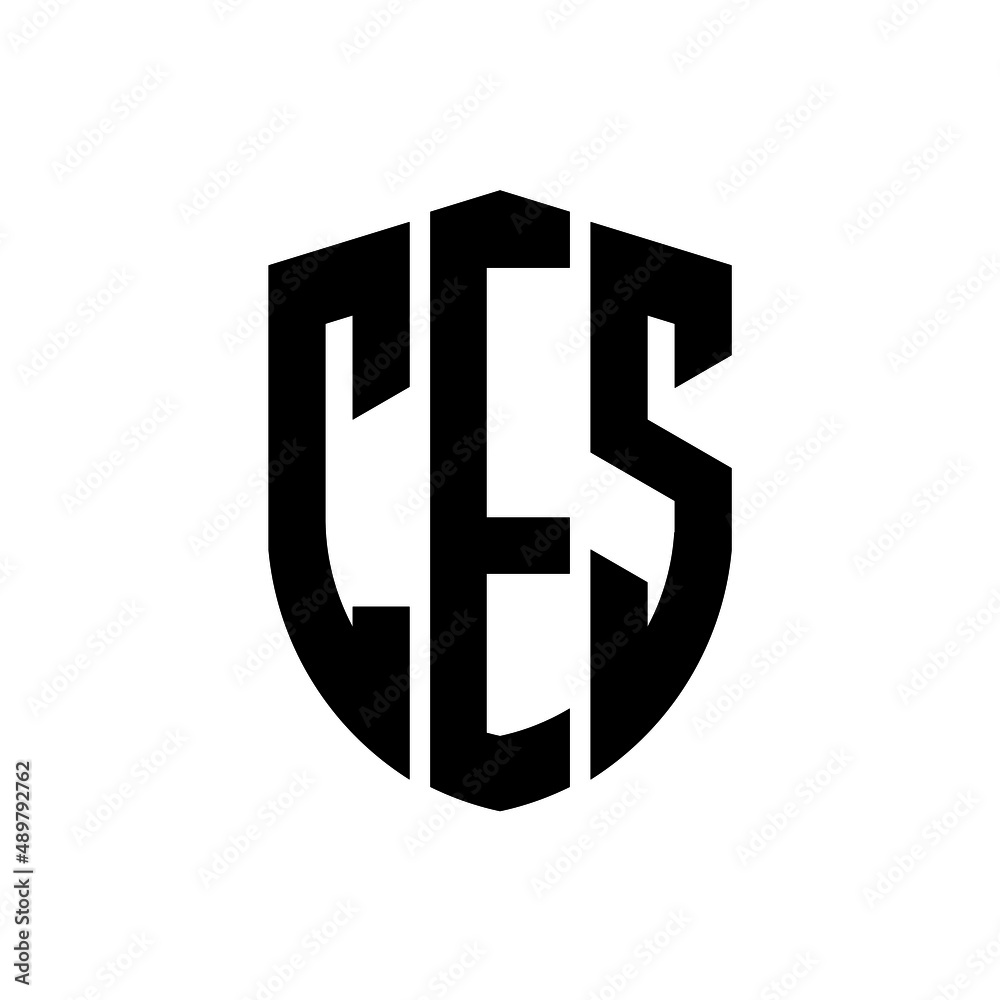 CES letter logo design. CES modern letter logo with black background ...