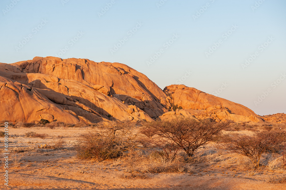 Impression of the Rocky Namibian Desert near Spitzkoppe during the ...