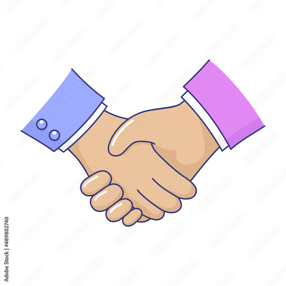 Handshake of business partners, successful deal concept cartoon vector ...