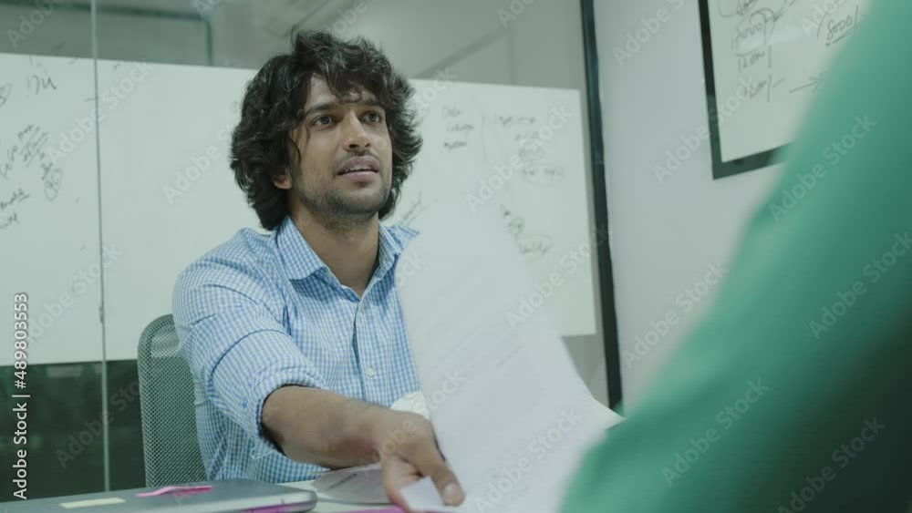 Closeup portrait Indian man boss getting angry at his staff employees ...