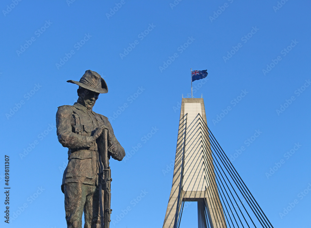 Bronze statue of an Australian World War One Digger. The statue of the ...