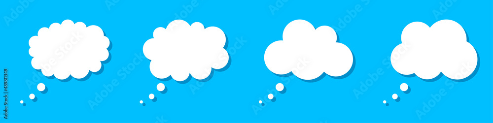 Poster Thought bubbles. Think. Empty thought cloud. Vector illustration ...