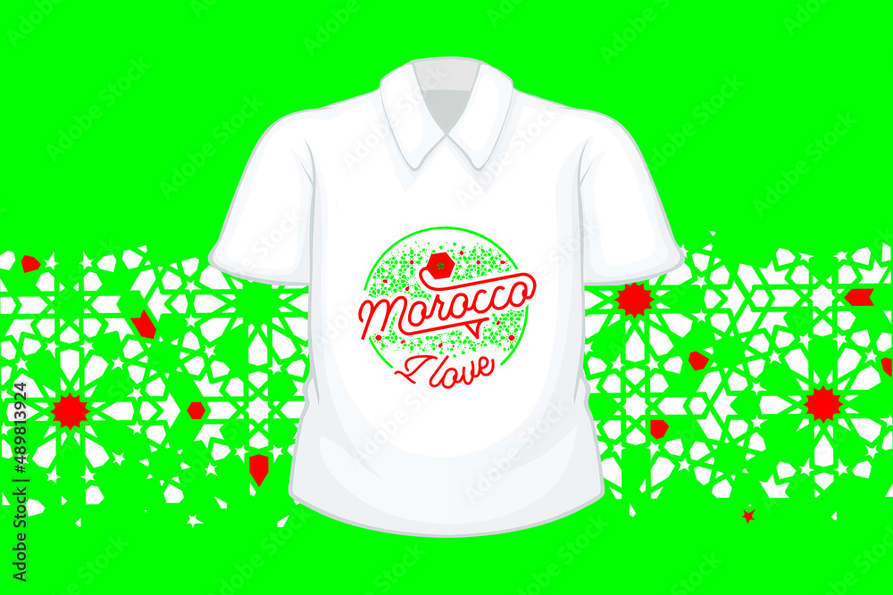 Graphic t-shirt. logo made in morocco plus arabesque shape printed for ...