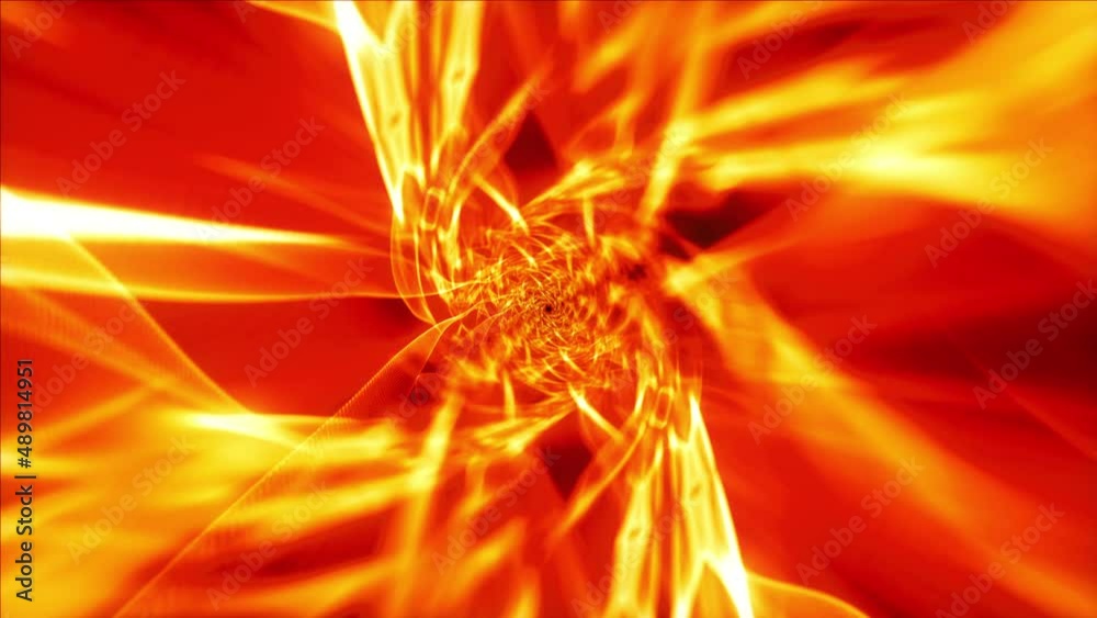 Abstract shining red fire vortex energy flows motion Background. 4K 3D ...