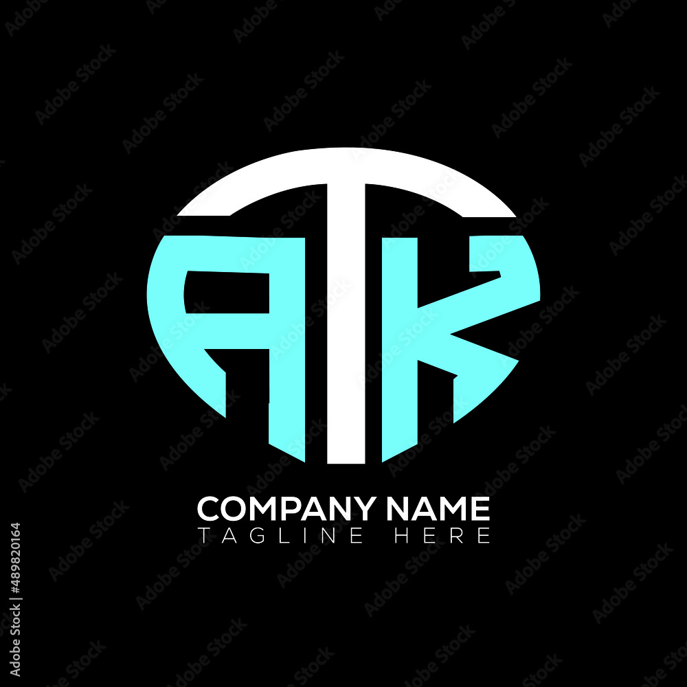 ATK logo monogram isolated on circle element design template, ATK ...