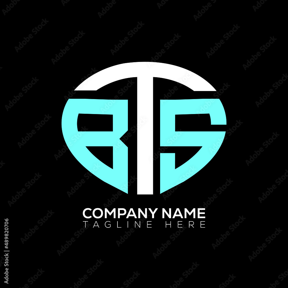 BTS logo monogram isolated on circle element design template, BTS ...