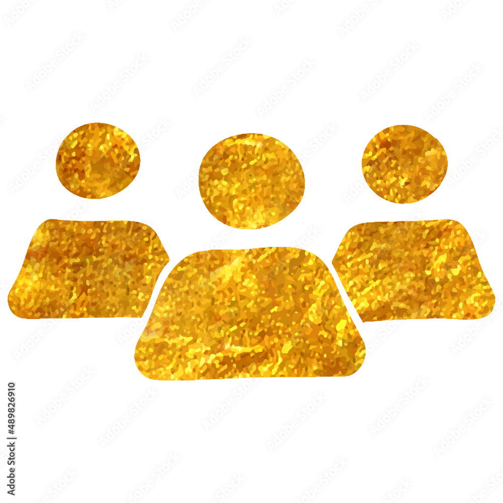 Hand drawn gold foil texture icon Teamwork Stock Vector | Adobe Stock